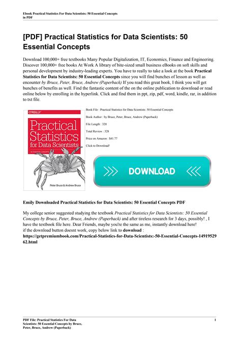 download ⚡️ pdf practical statistics for data scientists 50 essential concepts by kuvalis