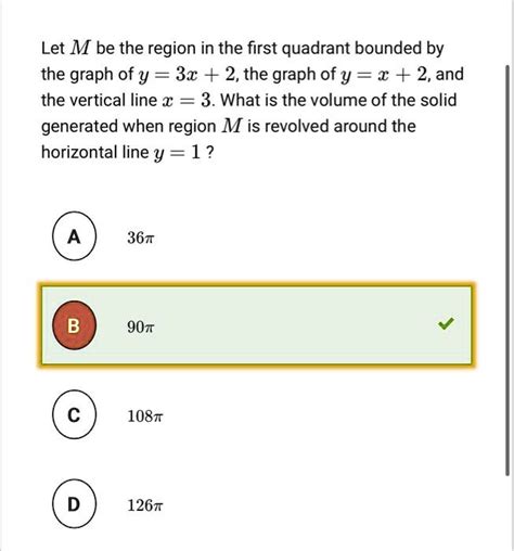 solved let m be the region in the first quadrant bounded by the graph of y 3x 2 the graph