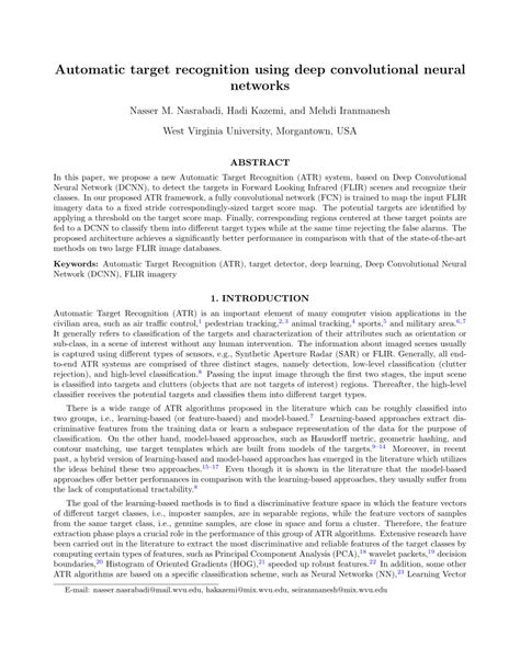 pdf automatic target recognition using deep convolutional neural networks