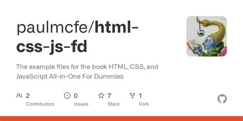 GitHub Paulmcfe Html Css Js Fd The Example Files For The Book HTML