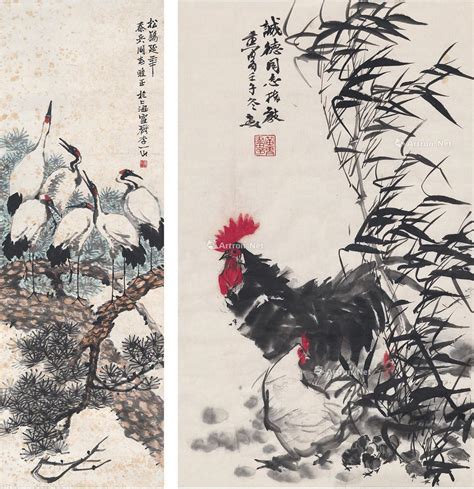 吉祥平安图松鹤延年图 画心立轴 设色纸本 2018年秋季拍卖会 西泠拍卖 拍品价格 图片 拍卖专场 拍卖会预展 拍卖会结果 卓克拍卖频道