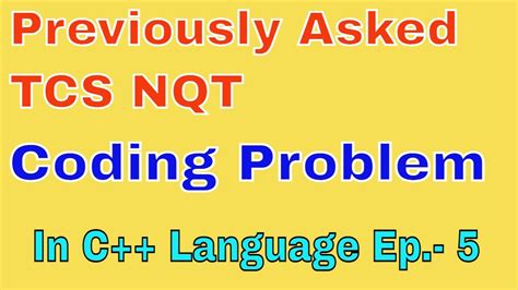 tcs nqt coding question with full explanation prepare for tcs nqt ep 5 in c language youtube