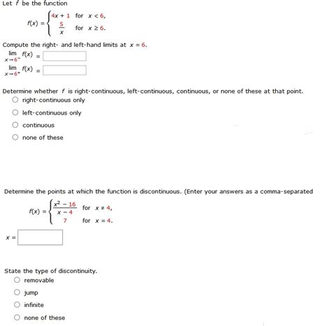 solved let f be the function f x {4x 1 for x