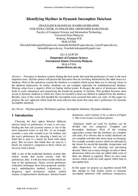 pdf processing skyline queries in dynamic incomplete database ali alwan and ali aljuboori