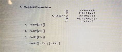 solved 3 the joint cdf is given below x
