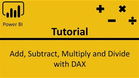 Power BI Tutorial Add Subtract Multiply And Divide With DAX YouTube