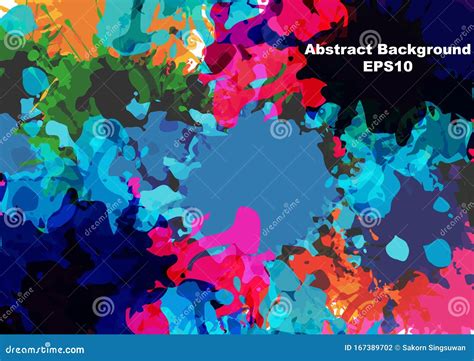 Abstract Vector Splatter Paint Color Design Background Vector Splatter