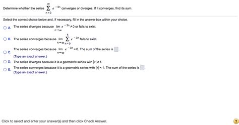 solved determine whether the series converges or diverges