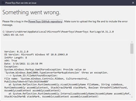 System IO FileNotFoundException Issue 10273 Microsoft PowerToys