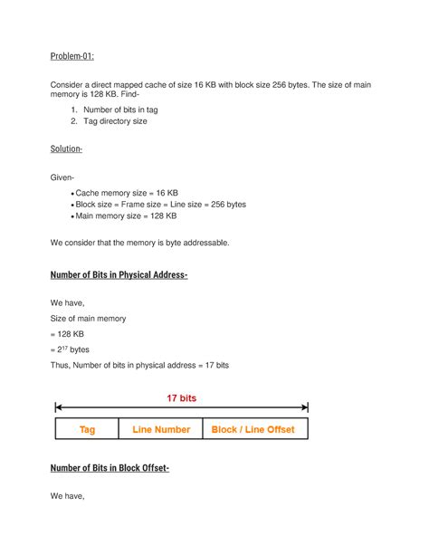 Direct Mapping Problems Problem 01 Consider A Direct Mapped Cache Of