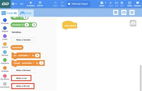 Variable And Sensing Values Monitoring In Vexcode Go Vex Library