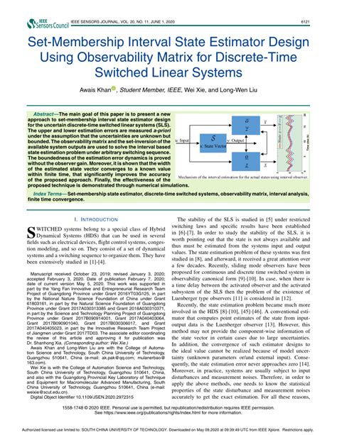 pdf set membership interval state estimator design using observability matrix for discrete