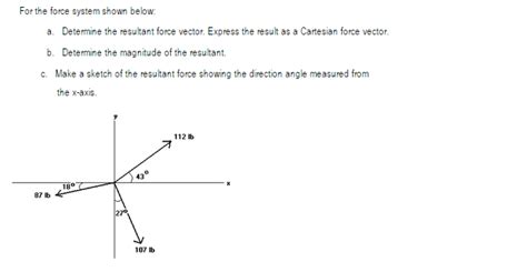 solved for the force system shown below a determine the