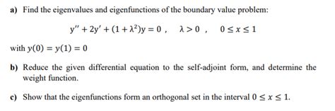 solved a find the eigenvalues and eigenfunctions of the