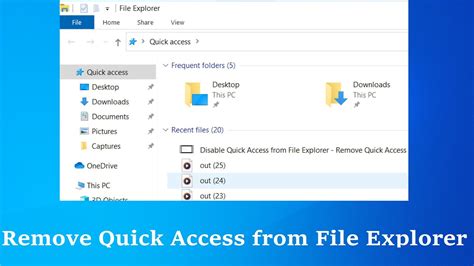 Disable Quick Access Recent Files In File Explorer Enable This PC Or