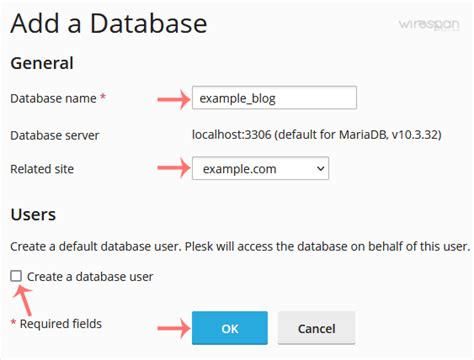 how to create a database in plesk knowledge base wirespan hosting