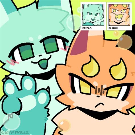 Feizao And Fashui Kawaii Cat Drawing Kaiju Art Furry Art