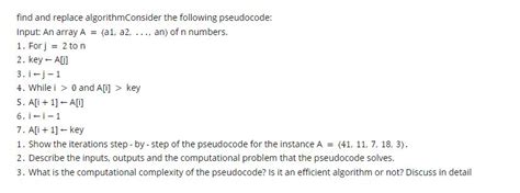 [solved] find and replace algorithm consider the f solutioninn