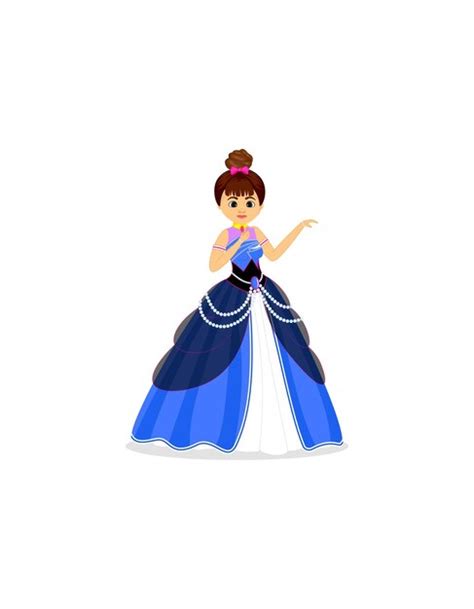 Premium Vector White Girl In Gown