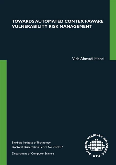 pdf towards automated context aware vulnerability risk management
