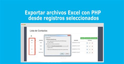 exportar archivos excel con php desde registros seleccionados baulphp my xxx hot girl