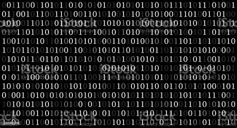 matrix background cyber security with binary code rapidly falling randomly white numbers