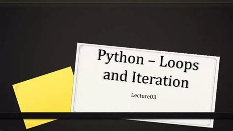 PPT Python Loops And Iteration PowerPoint Presentation Free