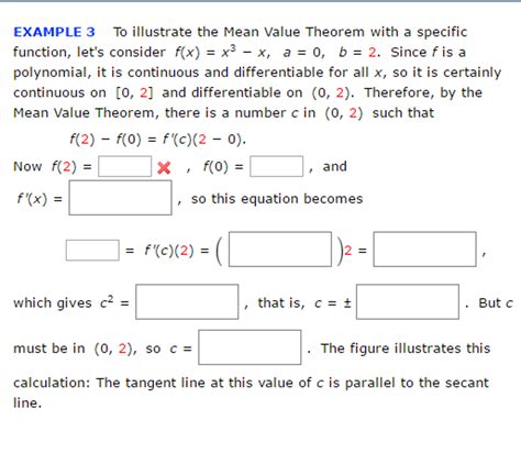 solved to illustrate the mean value theorem with a specific