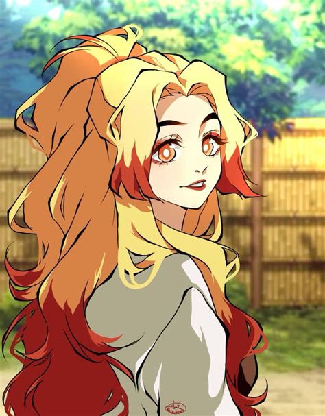 Demon Slayer Rengoku Female Version In 2024 Demon Slayer Poses Drawing Cartoon Art Styles
