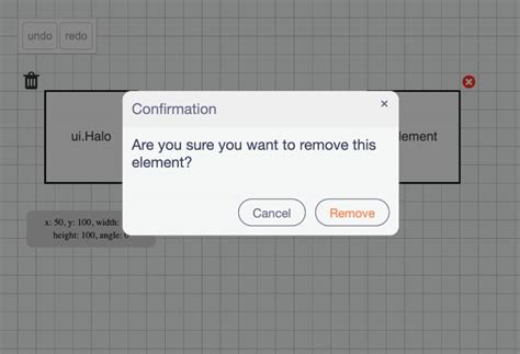 confirmation dialogs demo applications and examples