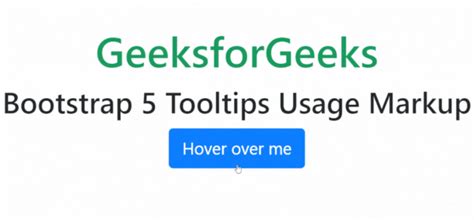 Bootstrap 5 Tooltips Usage Markup GeeksforGeeks