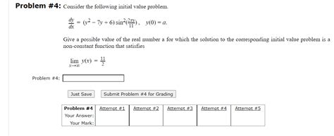 solved problem 4 consider the following initial value