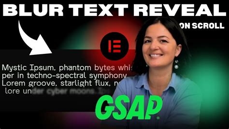 GSAP BLUR TEXT REVEAL ON SCROLL Elementor Wordpress Tutorial Flex