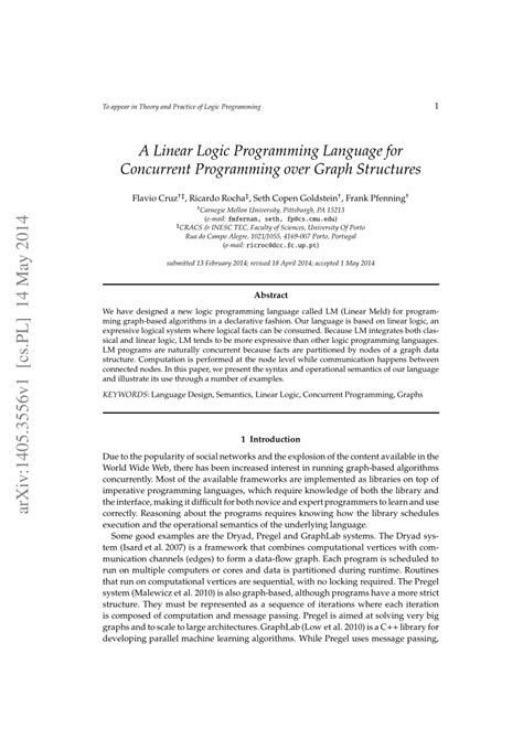 pdf a linear logic programming language for concurrent programming over graph structures