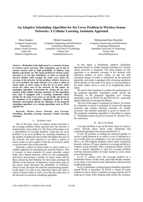 pdf an adaptive scheduling algorithm for set cover problem in wireless sensor networks a