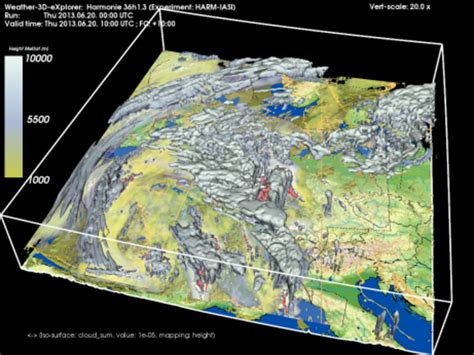 3d visualization of weather map map