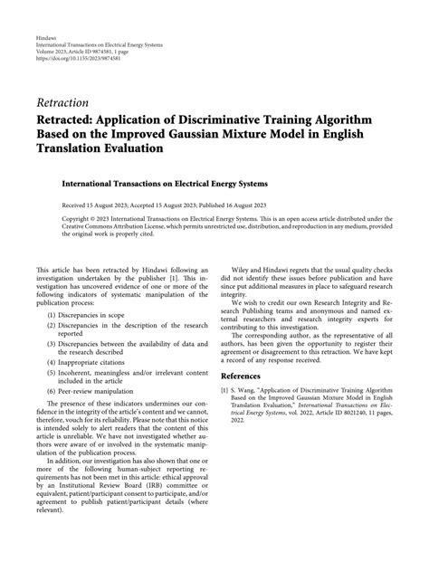 pdf retracted application of discriminative training algorithm based on the improved gaussian