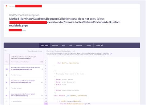 Method Illuminate Database Eloquent Collection Total Does Not Exist