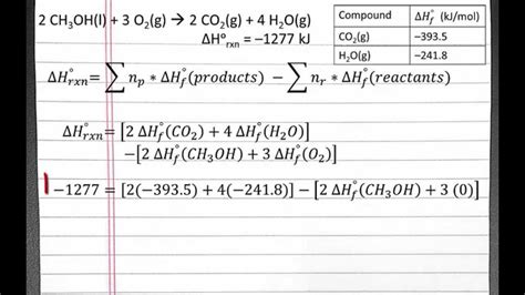 CHEMISTRY 101 Standard Enthalpy Of Reaction From Standard Enthalpies