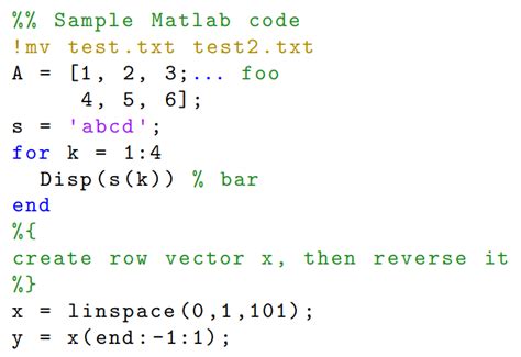 how can i include matlab code in my latex document overleaf online latex editor
