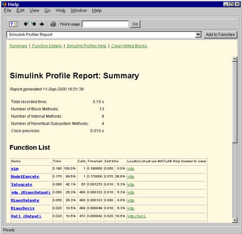 performance tools using simulink