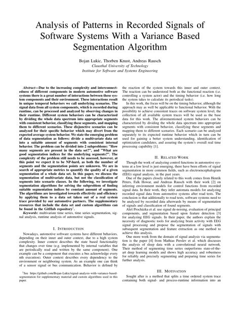 pdf analysis of patterns in recorded signals of software systems with a variance based