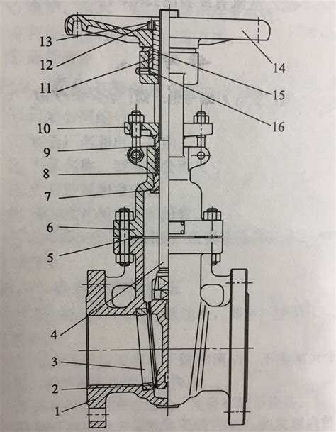 Gate Valve Diagram Section Cut Through Valve Gate Wedge Parts Drawing