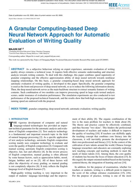 pdf a granular computing based deep neural network approach for automatic evaluation of