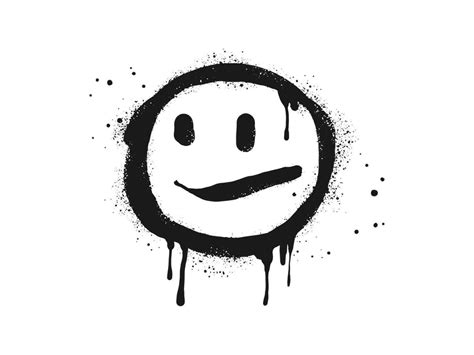 Smiling Face Emoji Character Spray Painted Graffiti Smile Face In