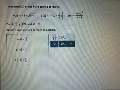 solved the functions f g and h are defined as follows