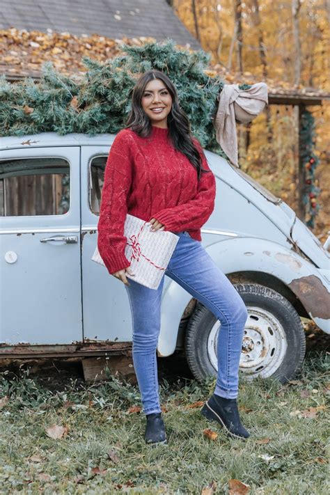 The Sleigh Bell Turtleneck Sweater Red Magnolia Boutique