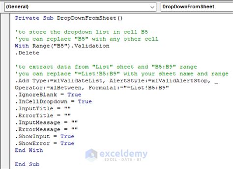 How To Create A Data Validation Drop Down List With Vba In Excel 7 Methods
