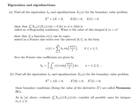 solved eigenvalues and eigenfunctions a find all the