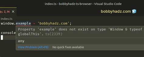 property does not exist on type window in typescript [fixed] bobbyhadz